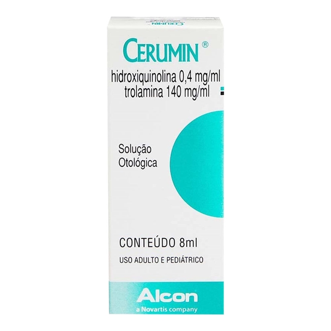 Cerumin Hidroxiquinolina 0,4mg/ml + Trolamina 140mg/ml Solução ...