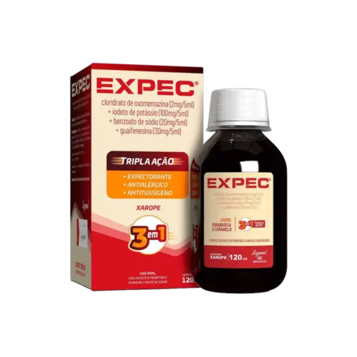 Expec Xarope Sabor Framboesa e Caramelo - Expec Tripla Ação Oxomemazina ...