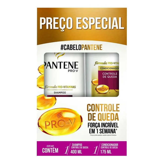 KIT PANTENE SH+COND 400+175ML CONTROLE QUEDA - KIT PANTENE SH+COND 400+175ML CONTROLE QUEDA ...