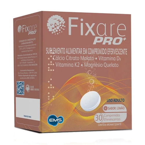 Suplemento Alimentar de Cálcio Efervescente Fixare Pro+ MDK 30 ...