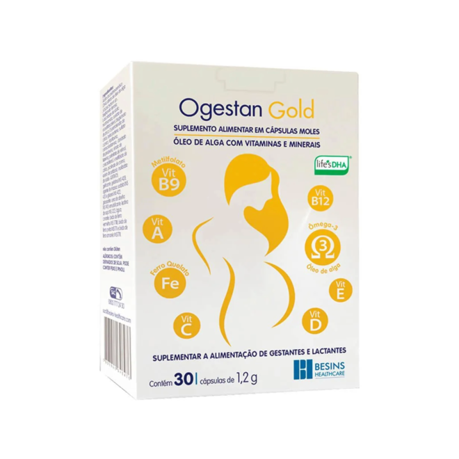 Polivitamínico Ogestan Gold para Gestantes e Lactantes 30 cápsulas ...