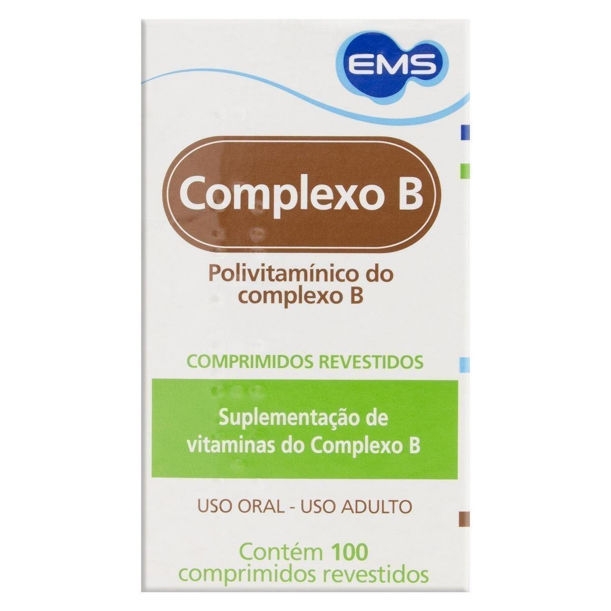 Complexo B Polivitamínico EMS com 100 Comprimidos - Complexo B Polivitamínico EMS com 100 ...