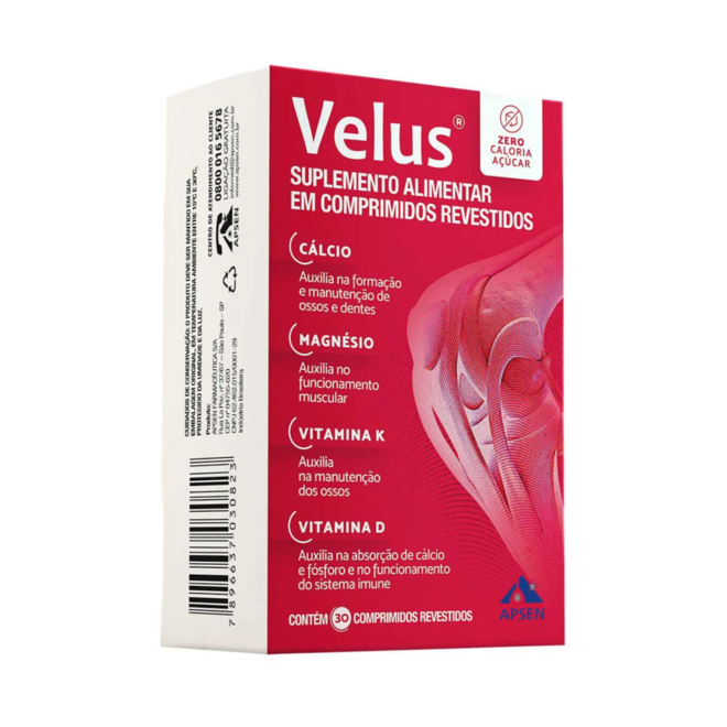 Suplemento Alimentar Velus Magnésio com 30 Comprimidos - Suplemento ...