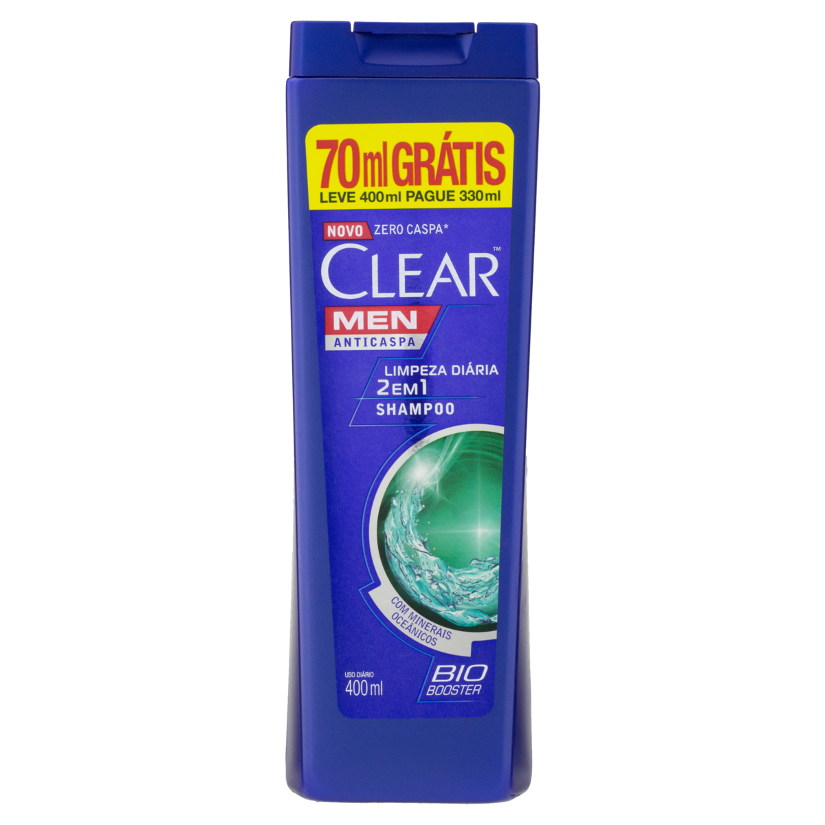 Shampoo Anticaspa Clear Men Limpeza Diária 2 em 1 com 400ml Promocional ...