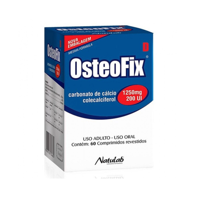OsteoFix 1250mg 200UI com 60 Comprimidos Revestidos Natulab - OsteoFix ...