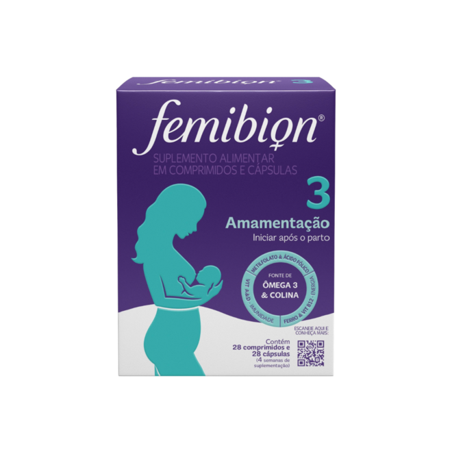 Suplemento Alimentar Femibion 3 para Amamentação 28 comprimidos + 28 ...